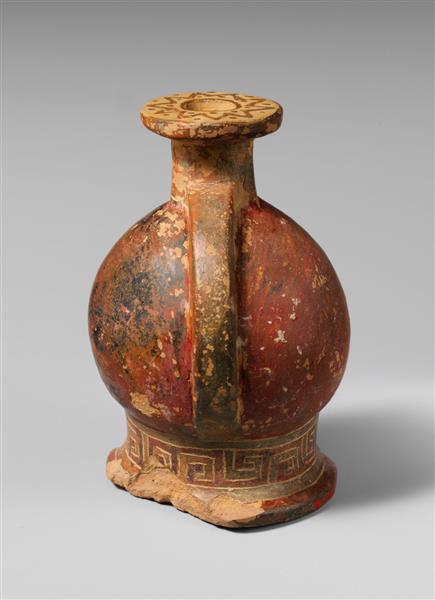 Terracotta Aryballos in the Form of a Helmeted Head, c.575 BC - Ancient ...