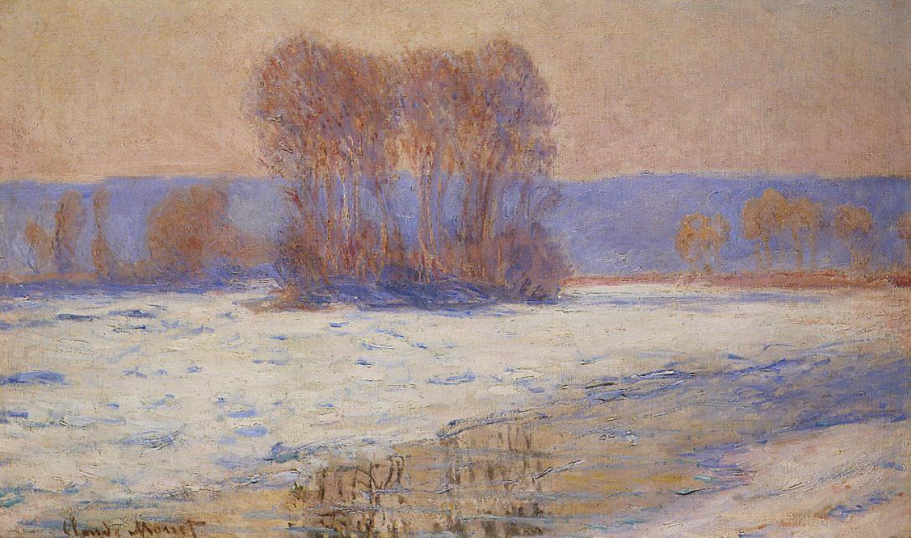 The Seine at Bennecourt, Winter, 1893 - Claude Monet - WikiArt.org