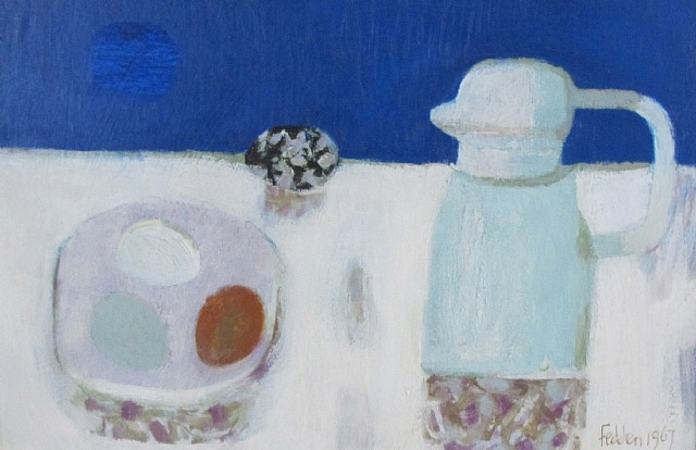 Jug and Four Eggs, 1967 - Mary Fedden - WikiArt.org